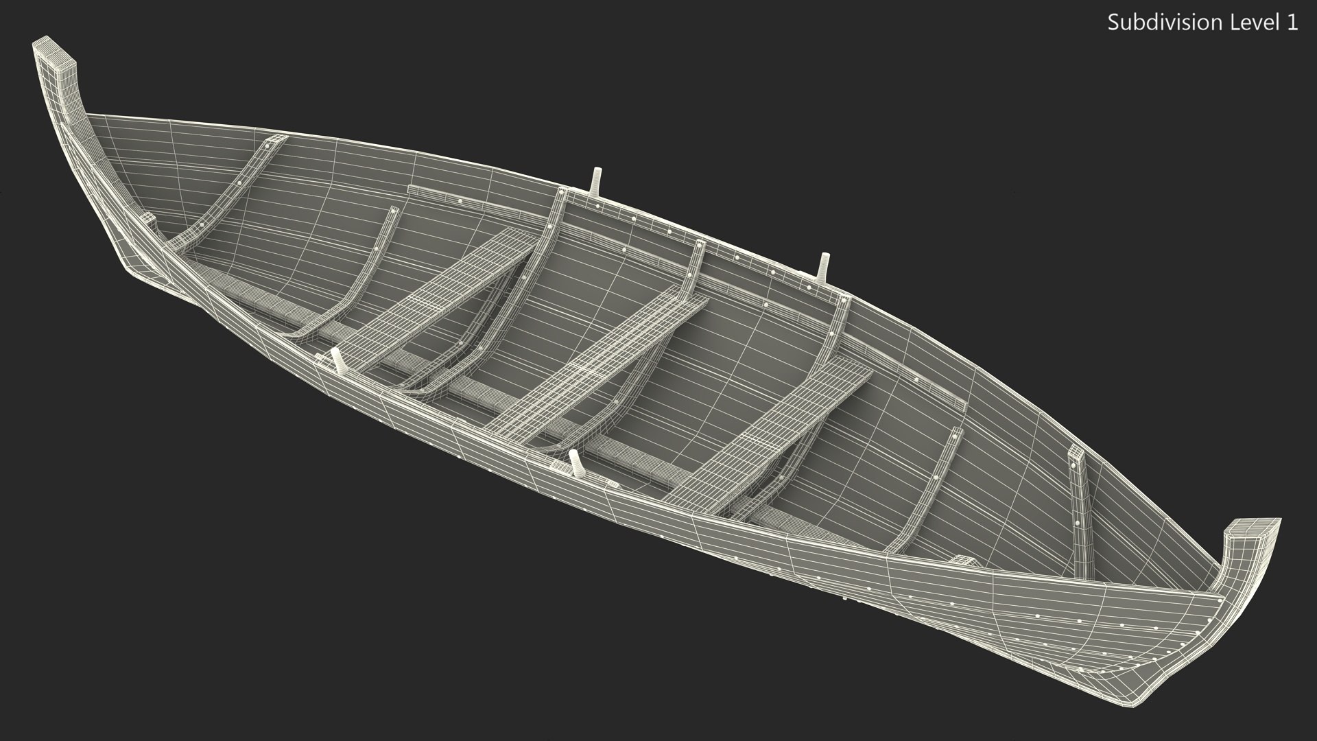 3D Model Wooden Row Boat - TurboSquid 2202481