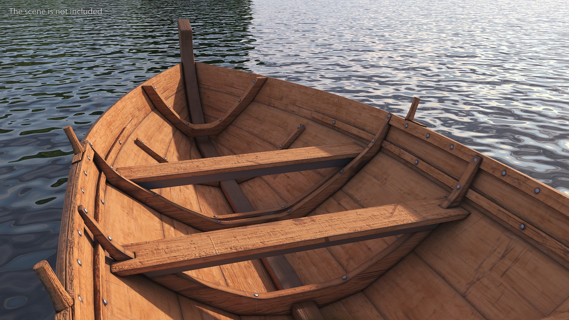 3D Model Wooden Row Boat - TurboSquid 2202481