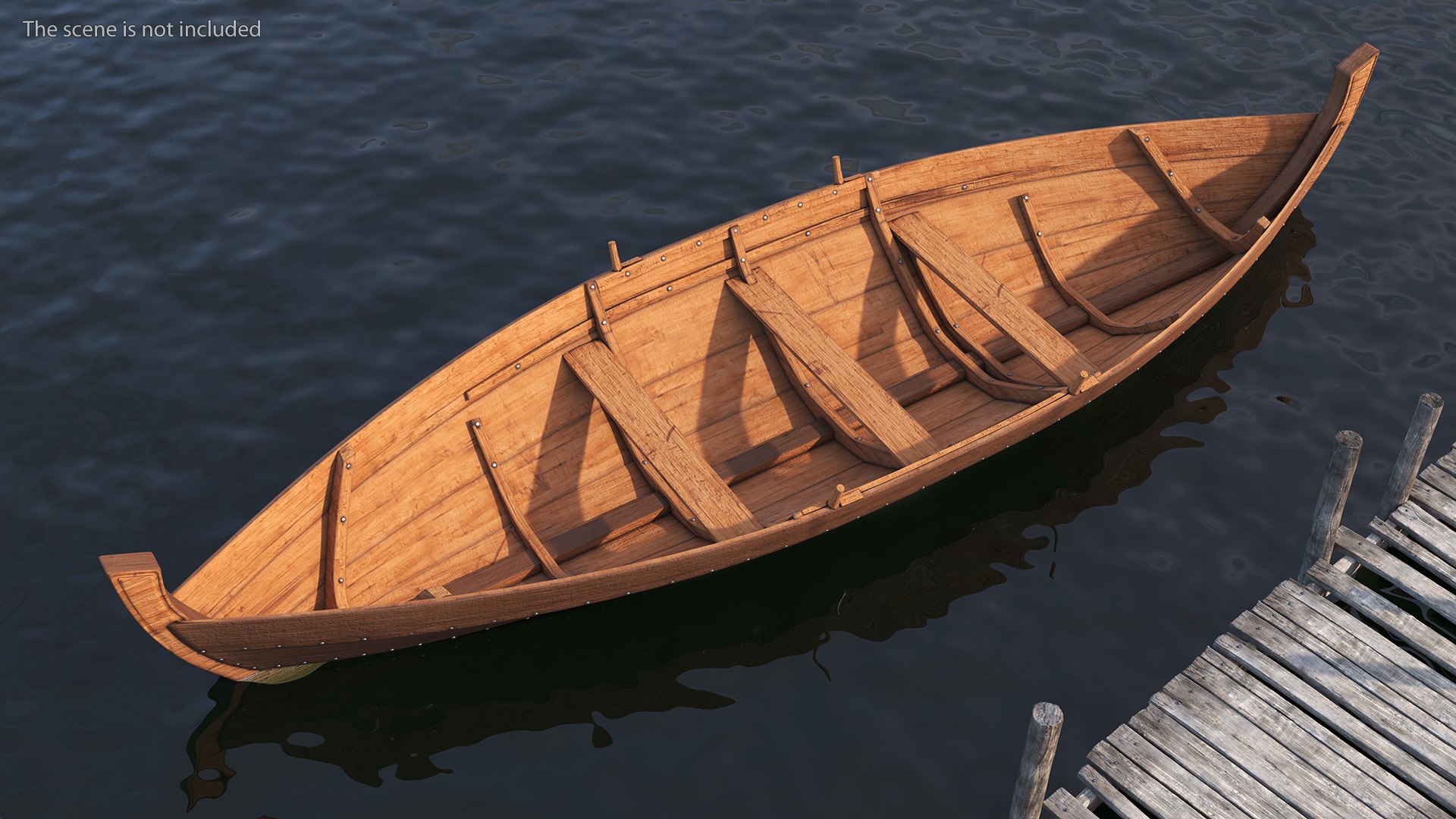 3D Model Wooden Row Boat - TurboSquid 2202481