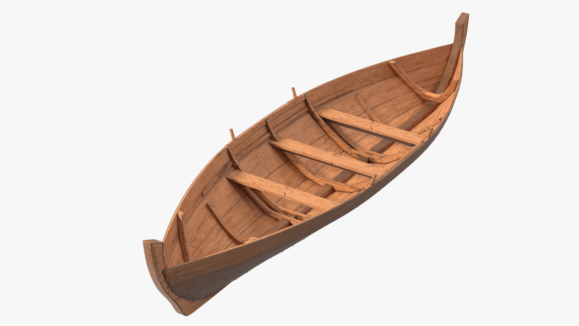 3D Model Wooden Row Boat - TurboSquid 2202481