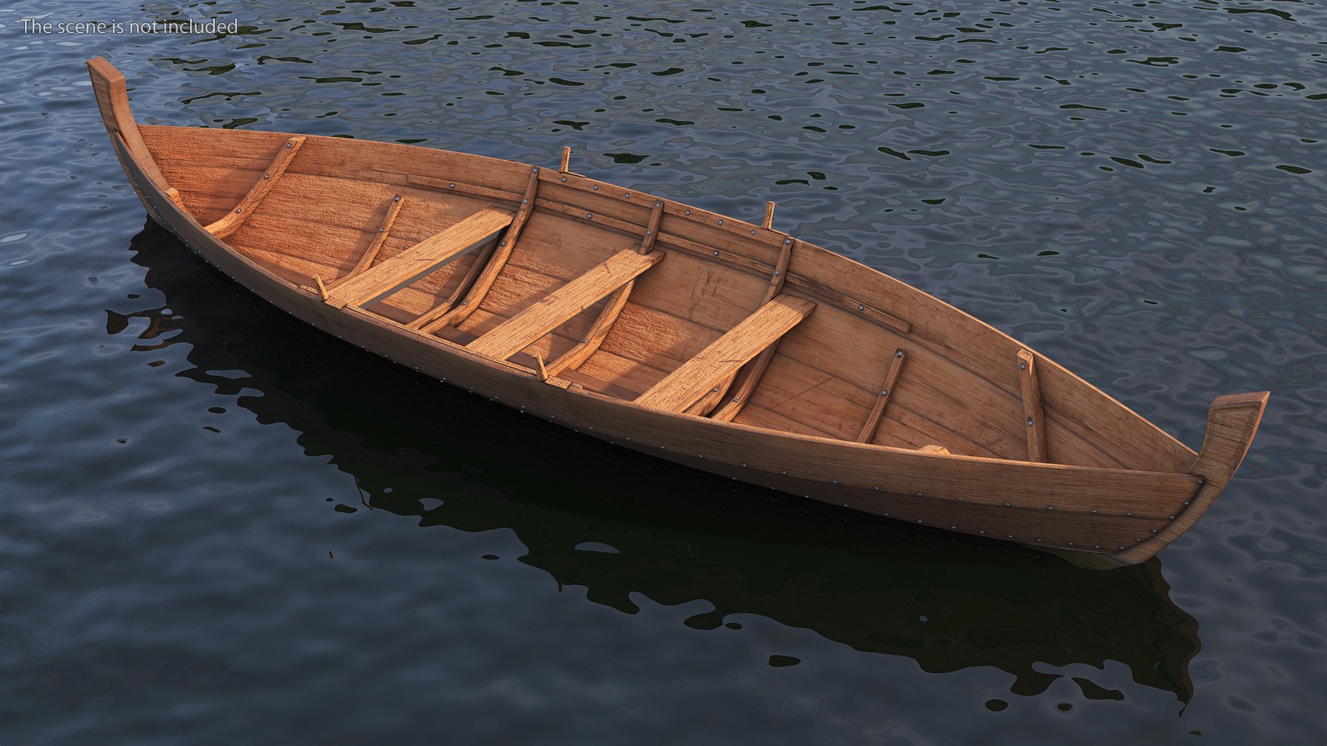 3D Model Wooden Row Boat - TurboSquid 2202481