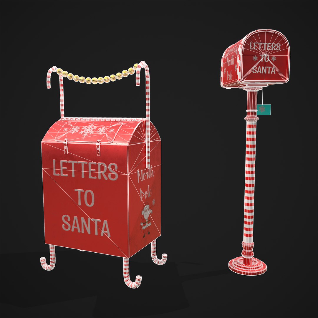 3D Christmas Santas Mail Boxes - TurboSquid 1824628