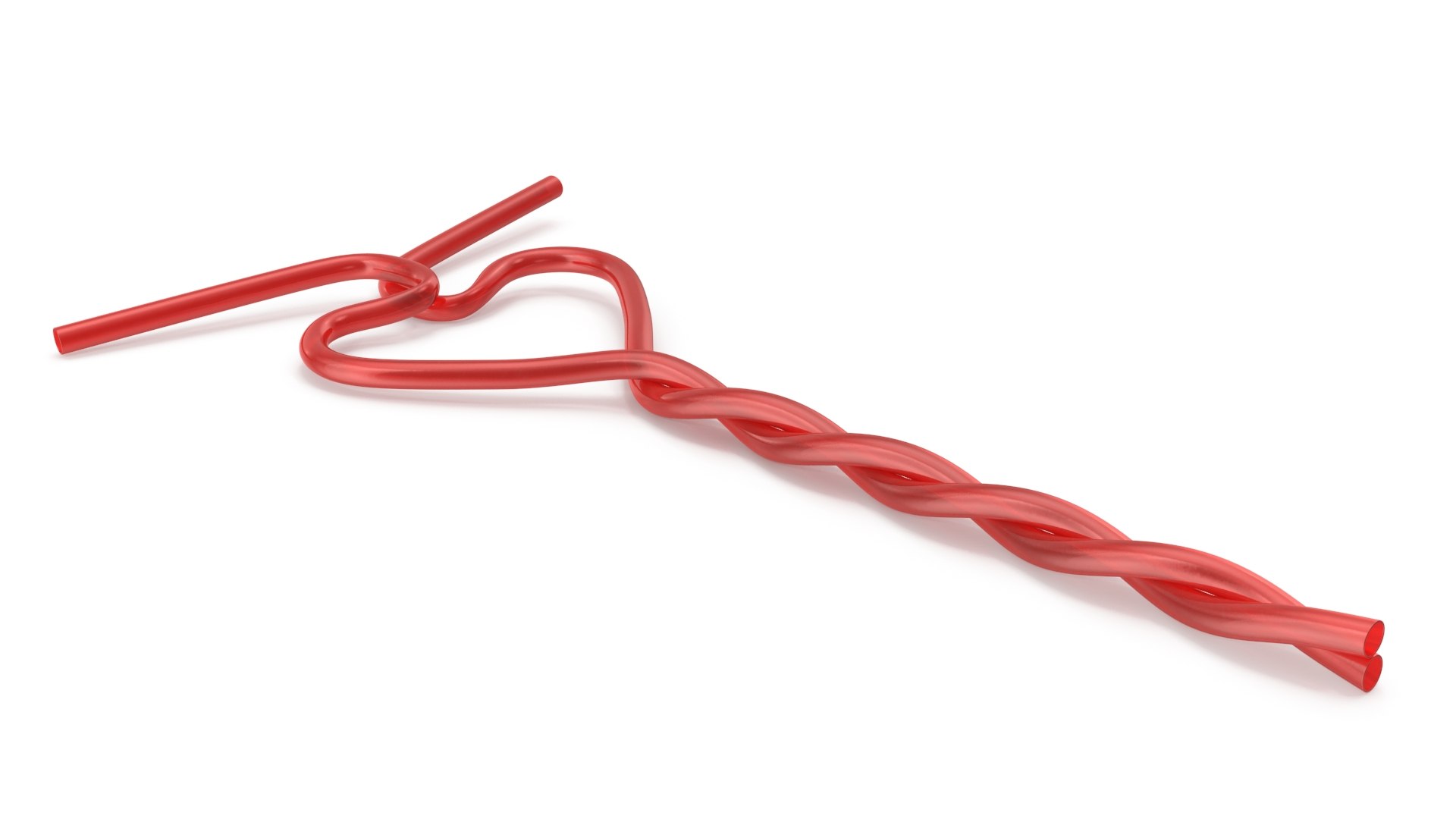 Heart Shaped Plastic Couple Straw 3D Model - TurboSquid 2023963