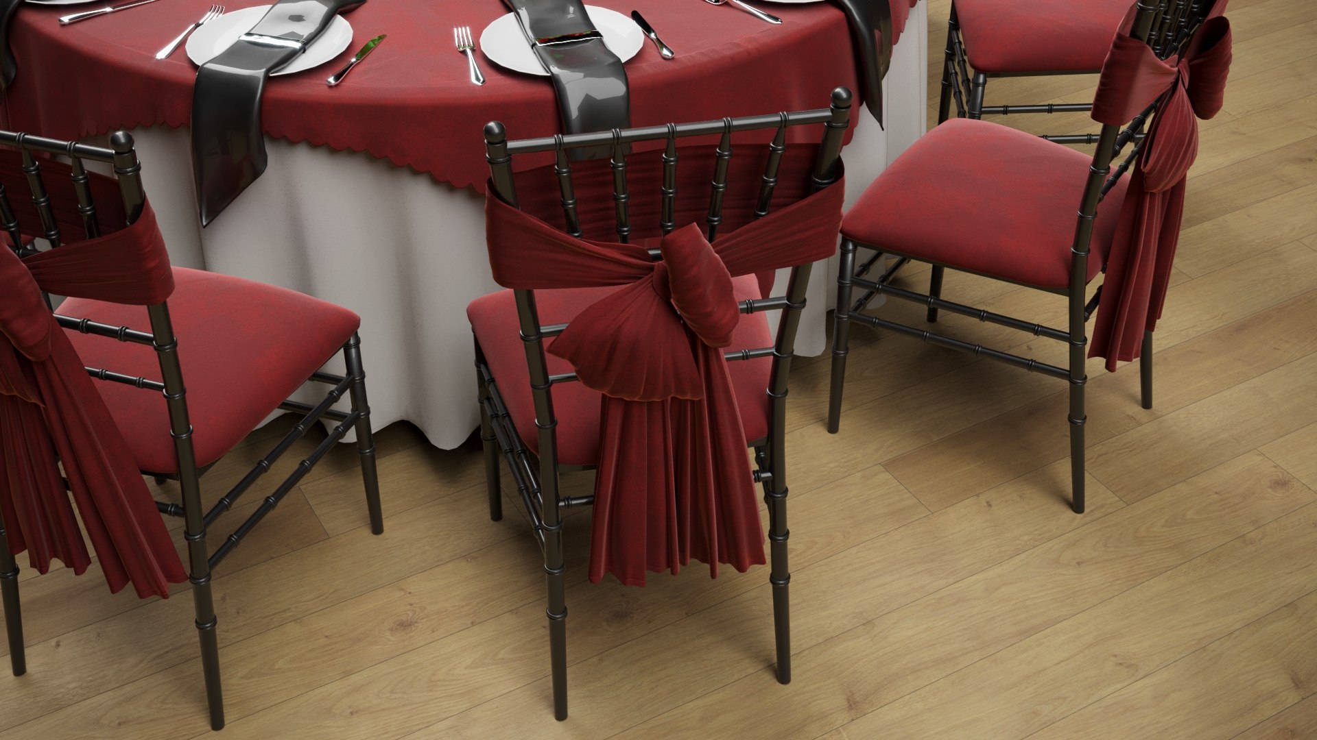 Wedding Dinner Table 3D Model - TurboSquid 2077359
