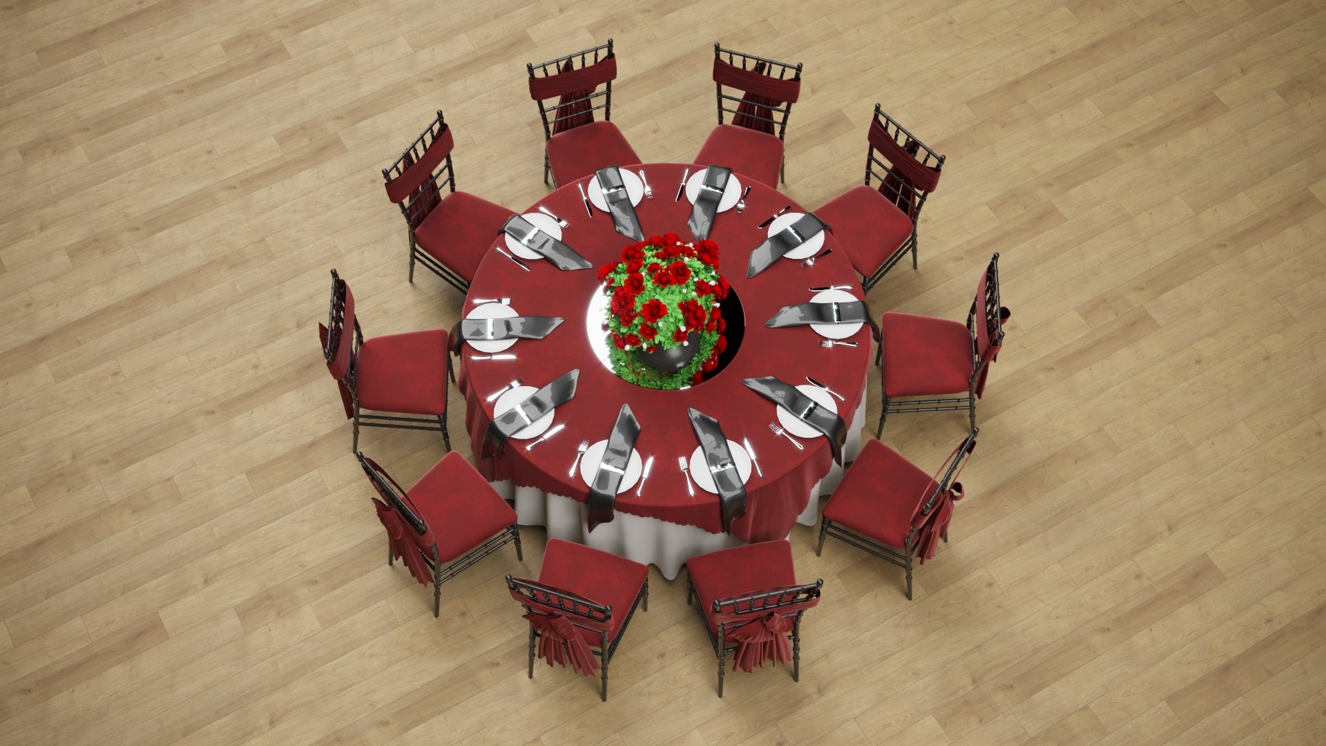 Wedding Dinner Table 3D Model - TurboSquid 2077359