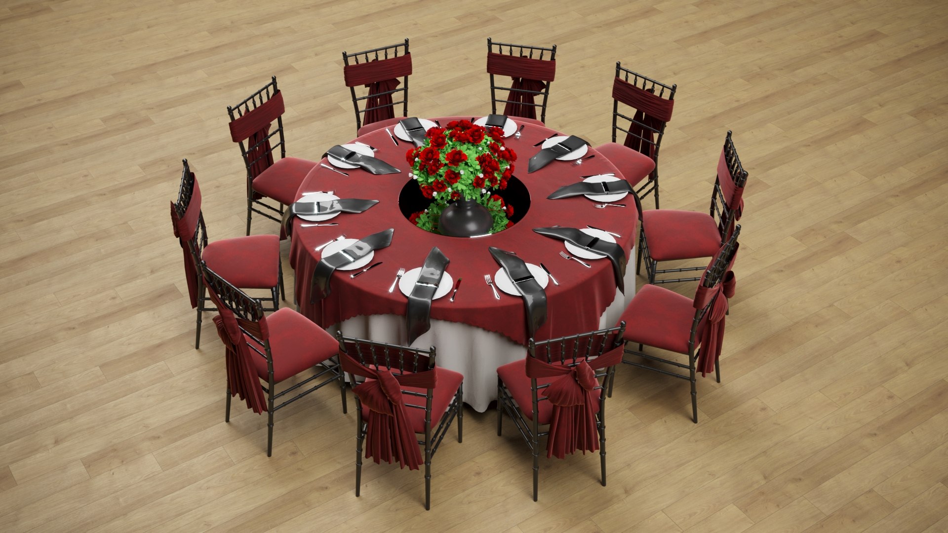 Wedding Dinner Table 3D Model - TurboSquid 2077359