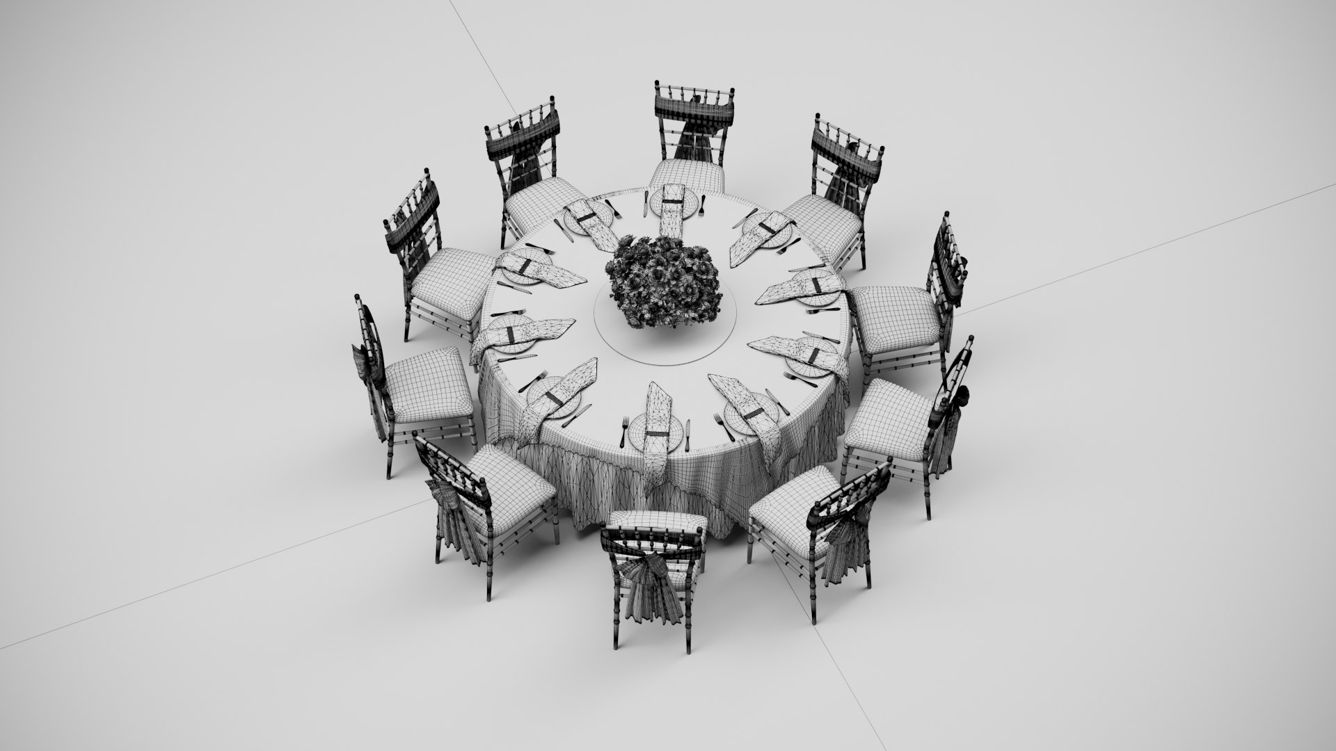 Wedding Dinner Table 3D Model - TurboSquid 2077359