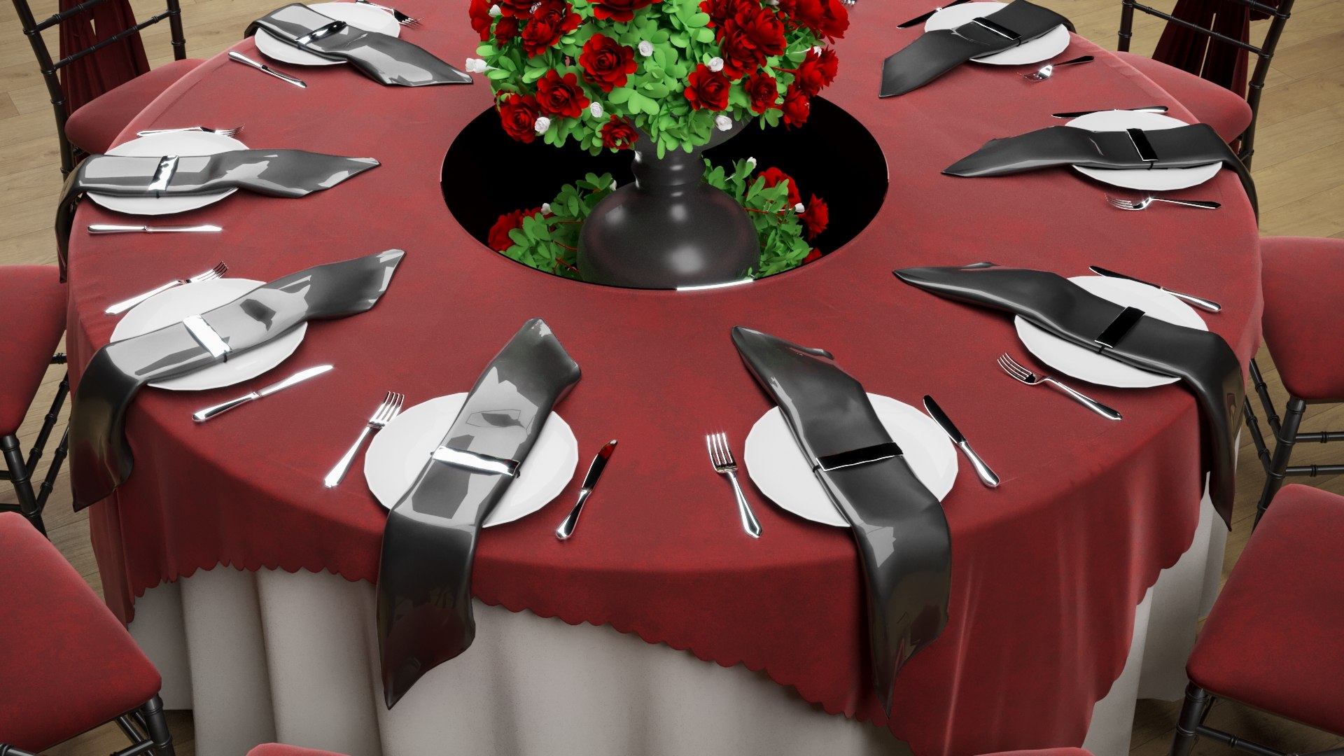 Wedding Dinner Table 3D Model - TurboSquid 2077359