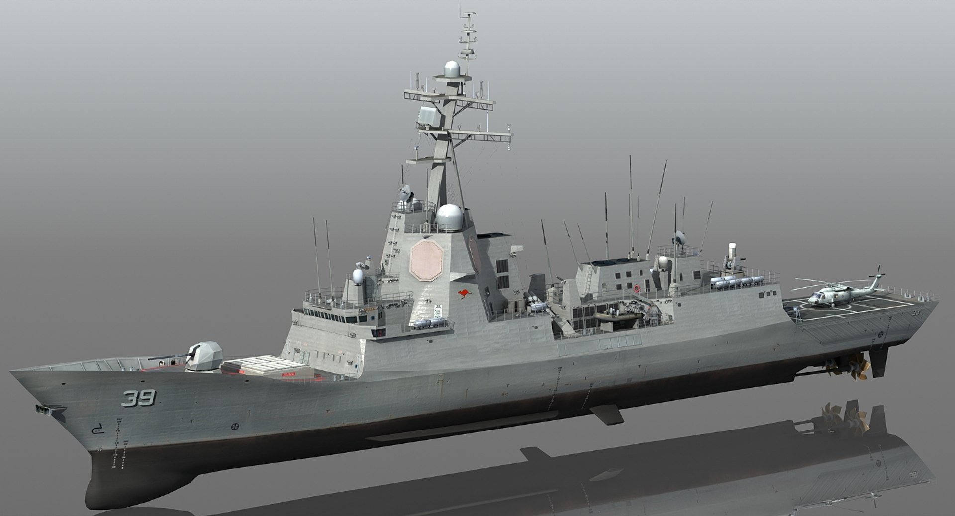 Hmas hobart class destroyer model - TurboSquid 1327742