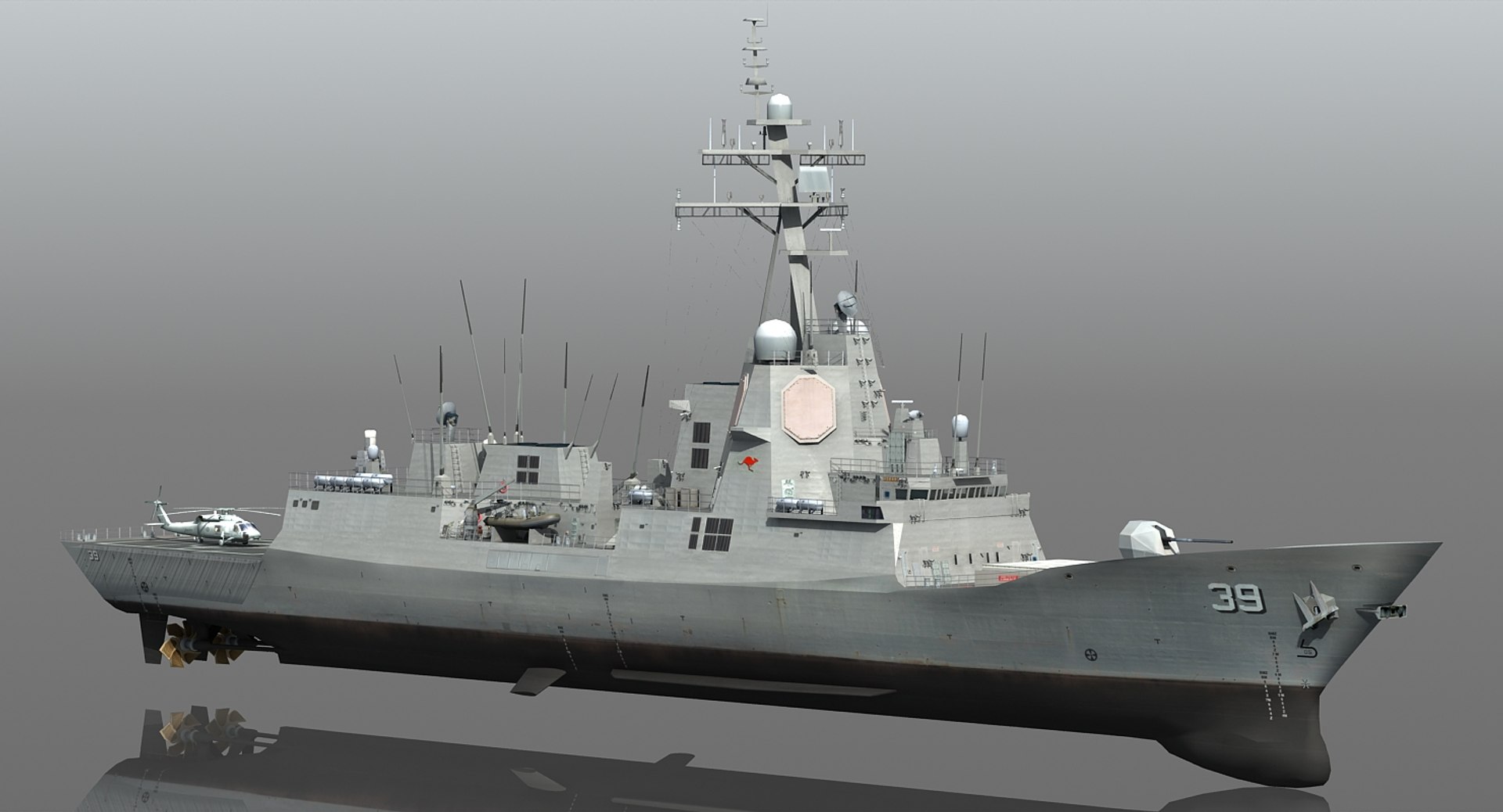 Hmas hobart class destroyer model - TurboSquid 1327742