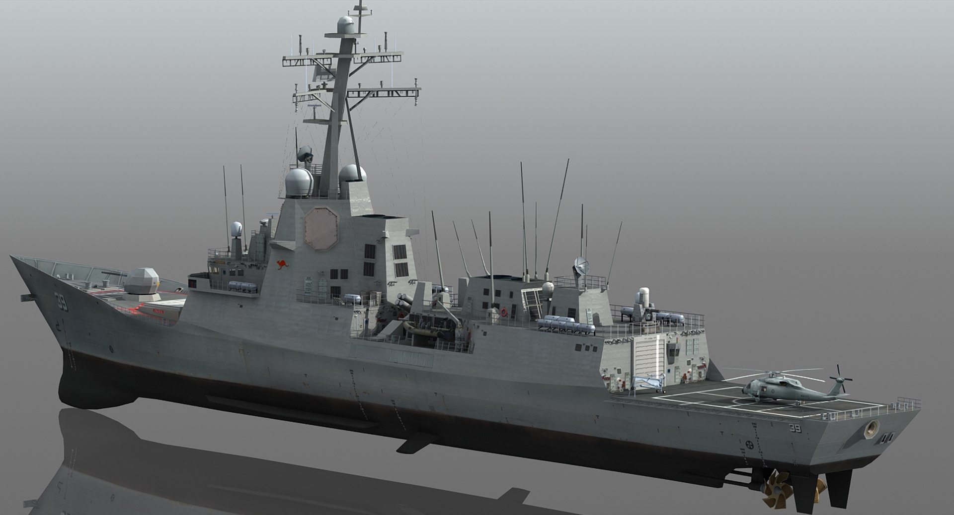 Hmas hobart class destroyer model - TurboSquid 1327742