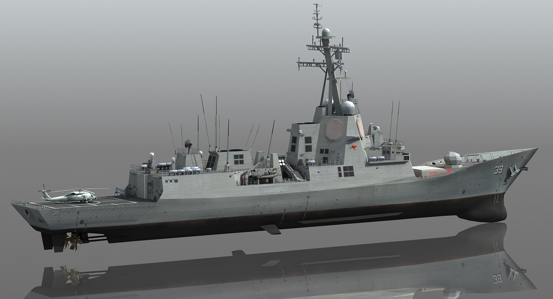 Hmas hobart class destroyer model - TurboSquid 1327742