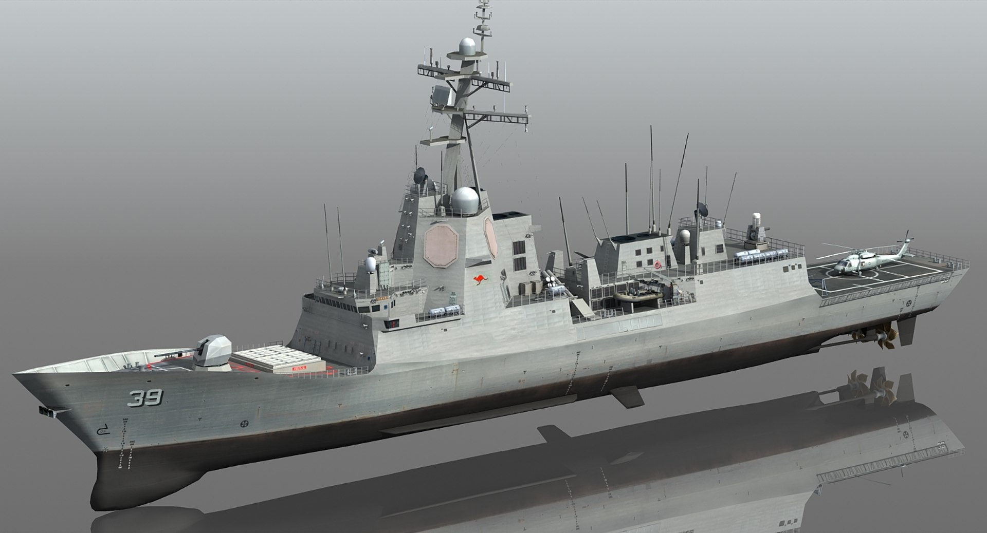 Hmas hobart class destroyer model - TurboSquid 1327742