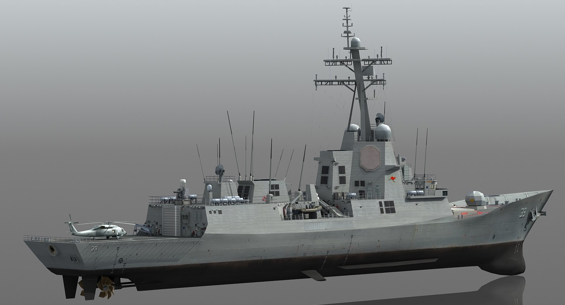 Hmas hobart class destroyer model - TurboSquid 1327742