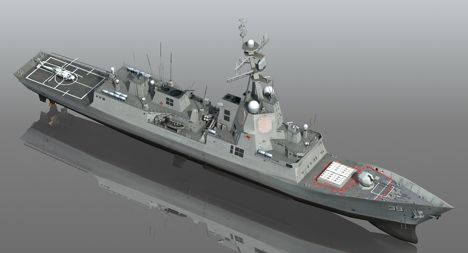 Hmas hobart class destroyer model - TurboSquid 1327742