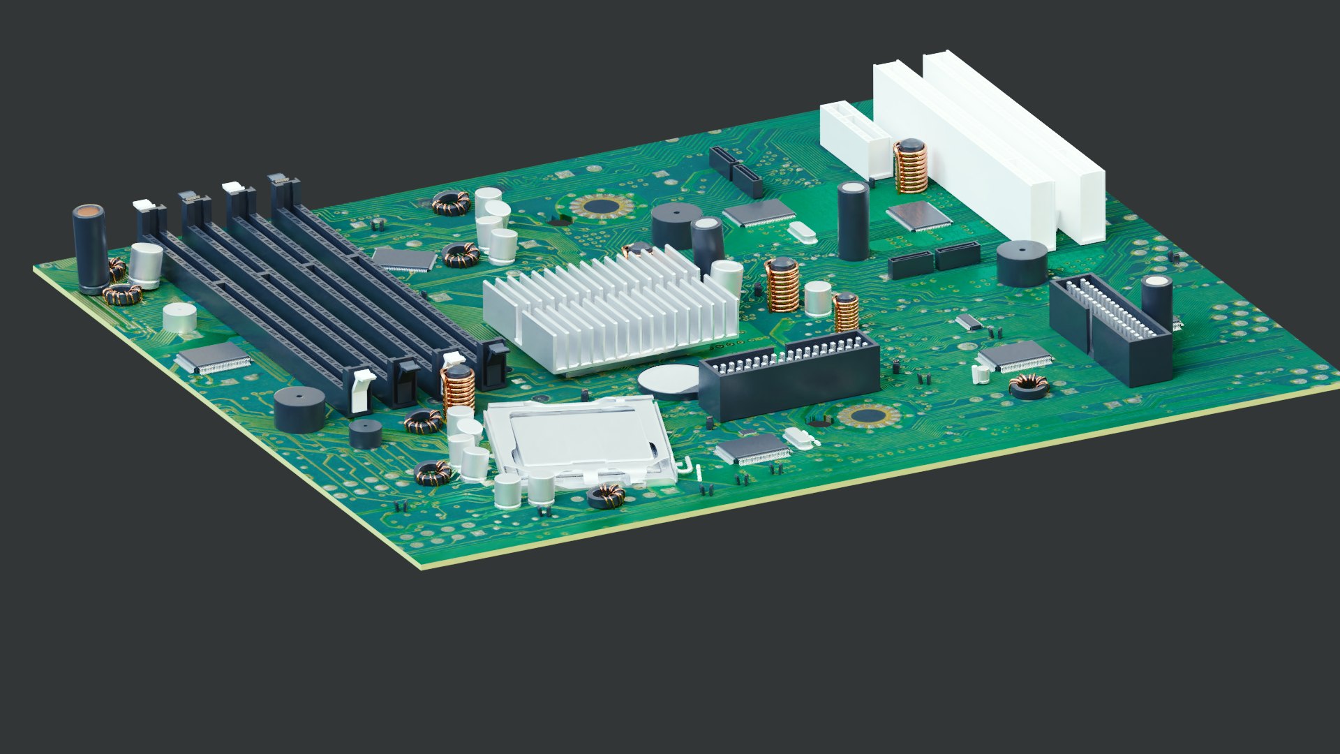 Circuit Board Motherboard Computer 3D Model - TurboSquid 1333257