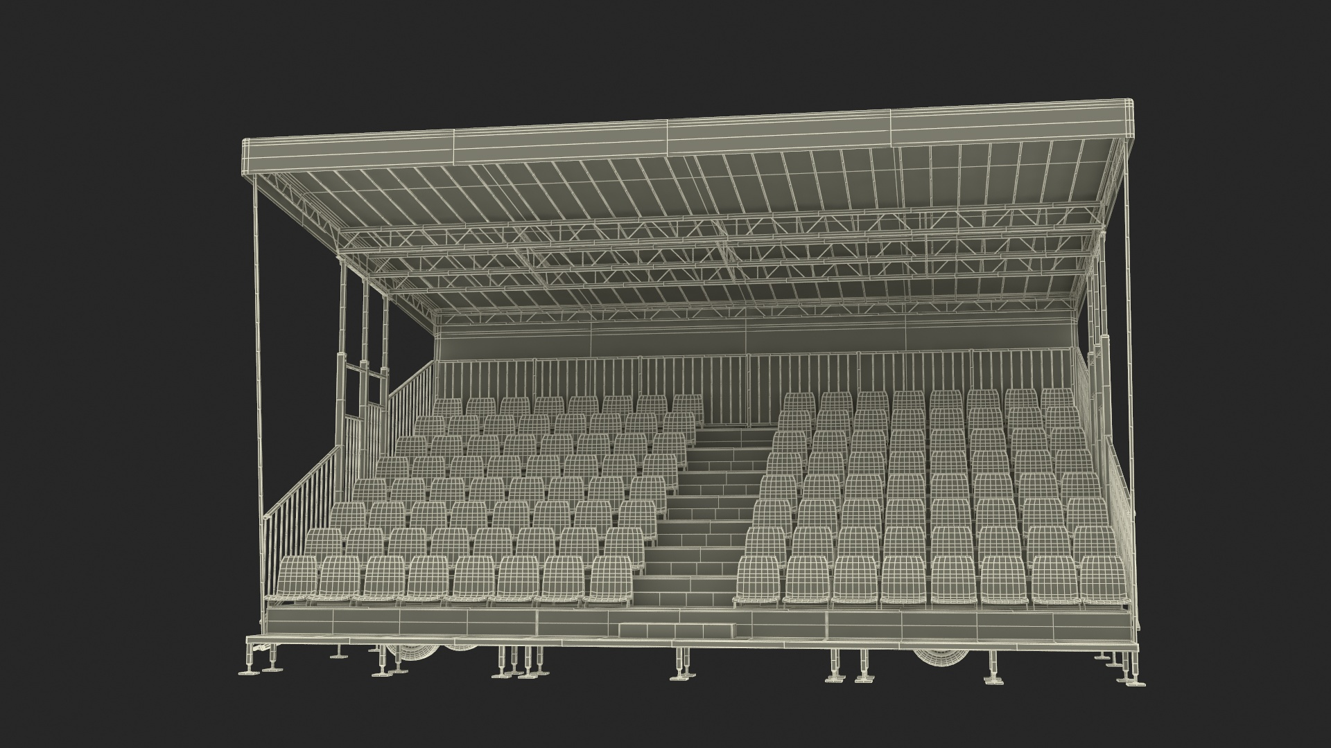 3D Tribunes With Roof - TurboSquid 2281784