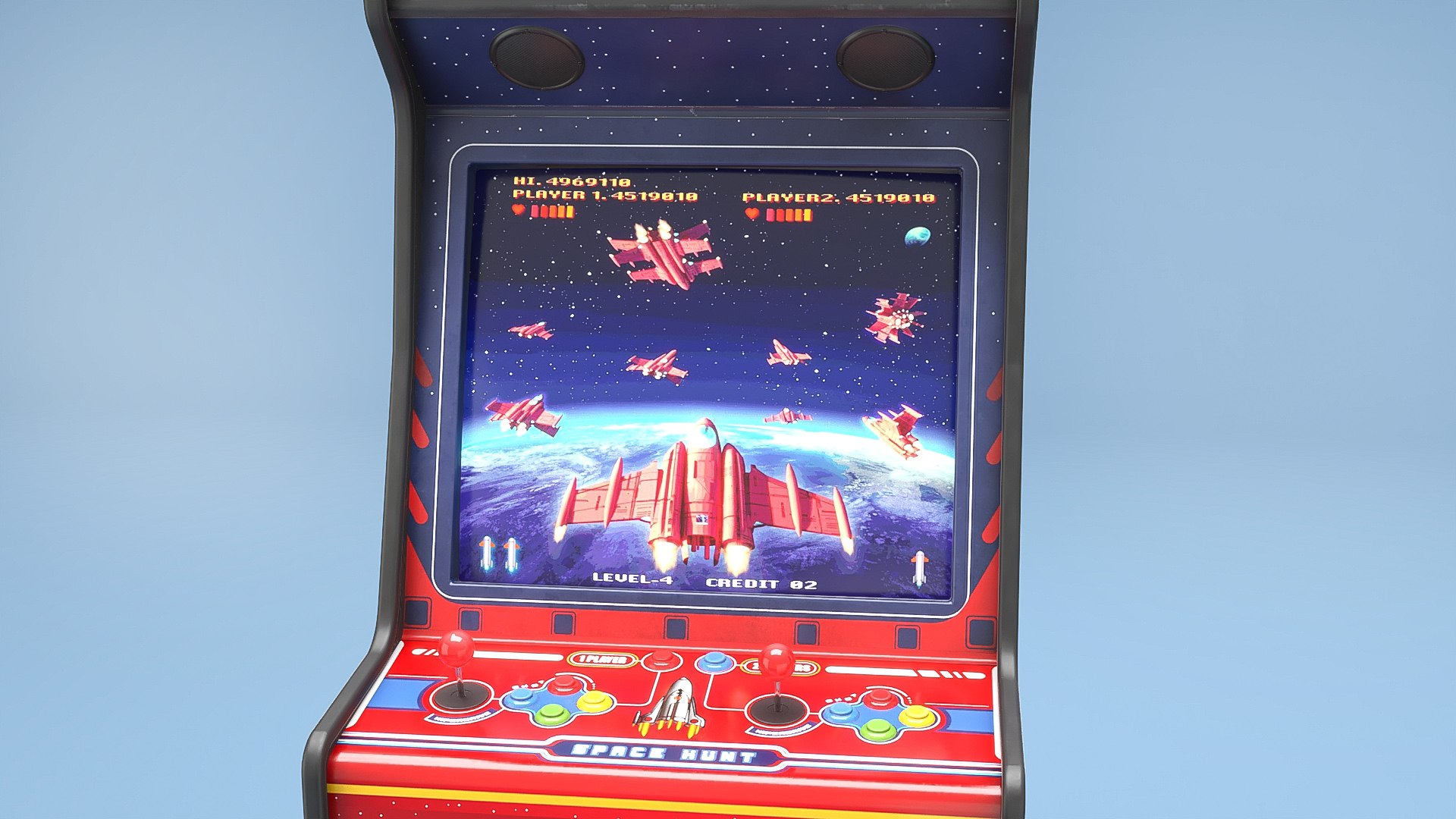 3D Space Hunt Arcade Machine Low-poly Model - TurboSquid 2196940