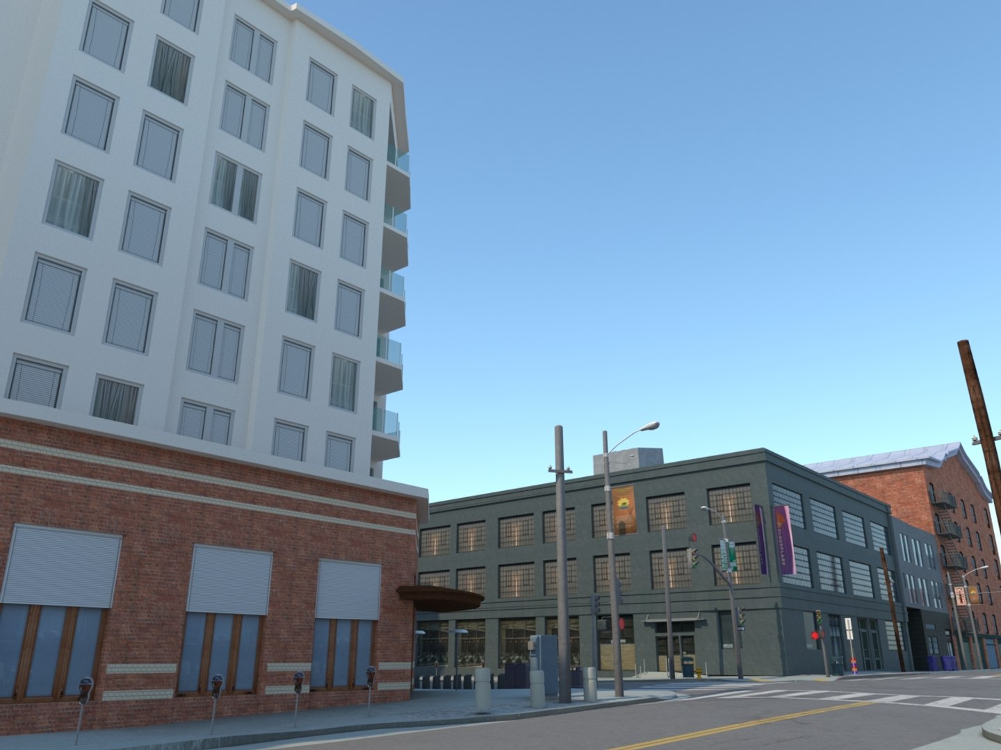 City street model - TurboSquid 1368607