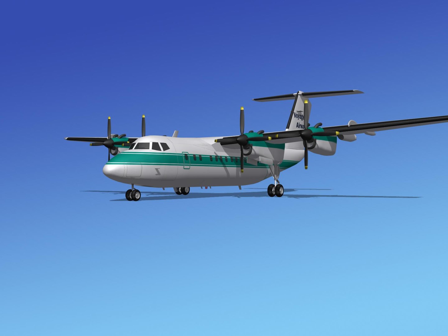dhc-7-200 passenger freight 3d model