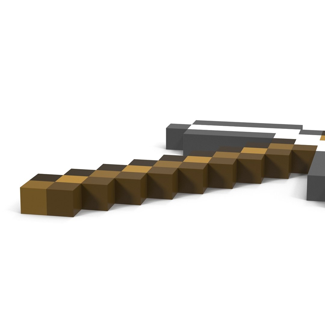 3d Model Minecraft Pickaxe Iron