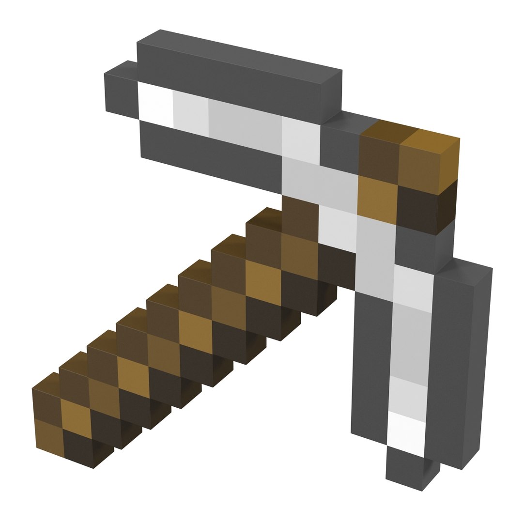 3d Model Minecraft Pickaxe Iron