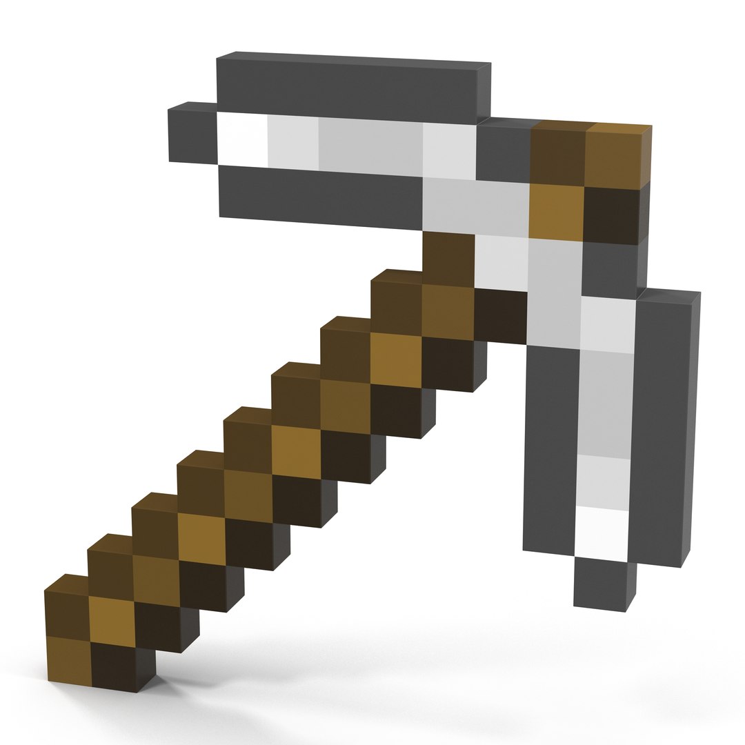 3d Model Minecraft Pickaxe Iron