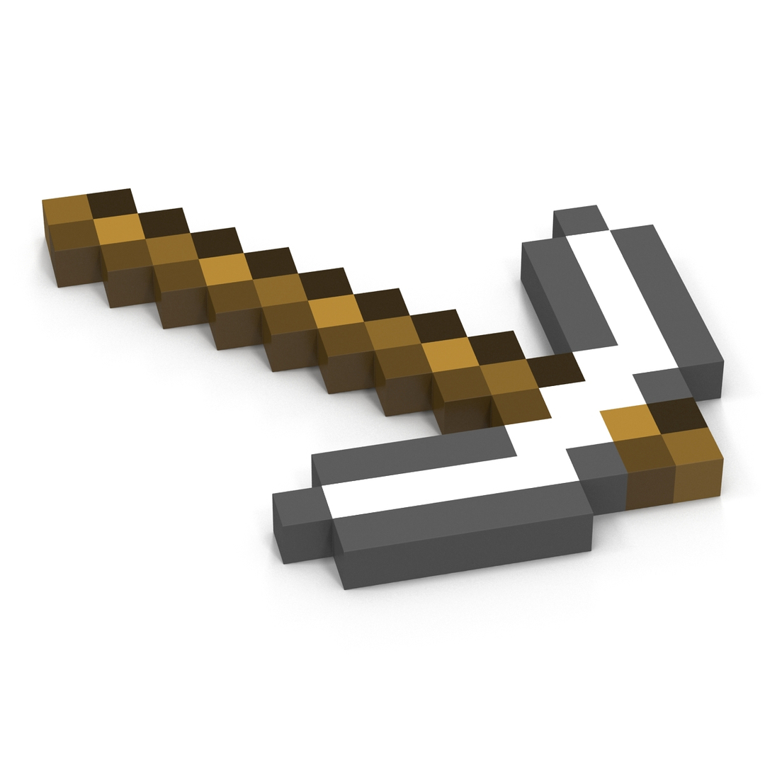 3d model minecraft pickaxe iron