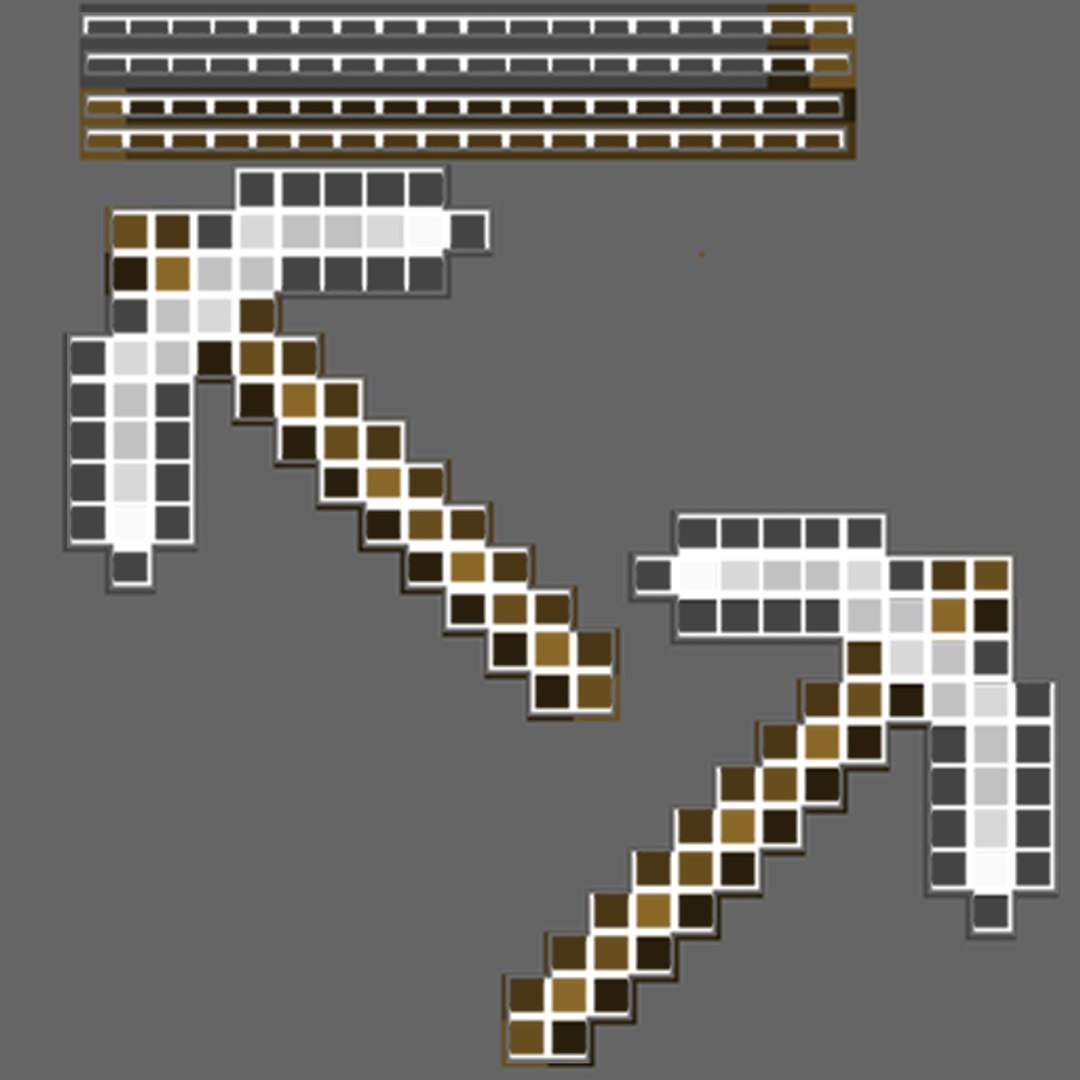 3d Model Minecraft Pickaxe Iron