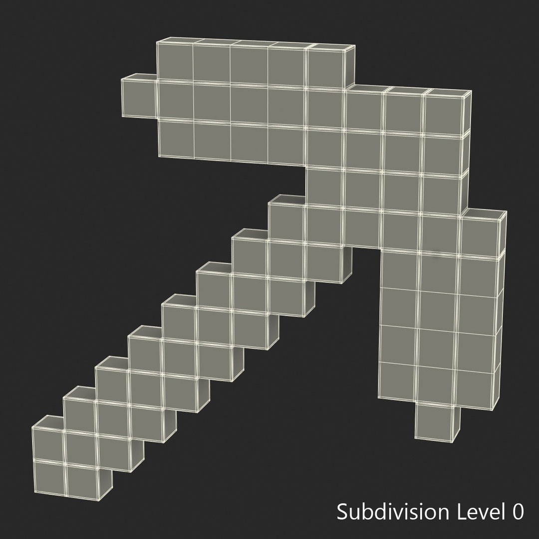 3d model minecraft pickaxe iron