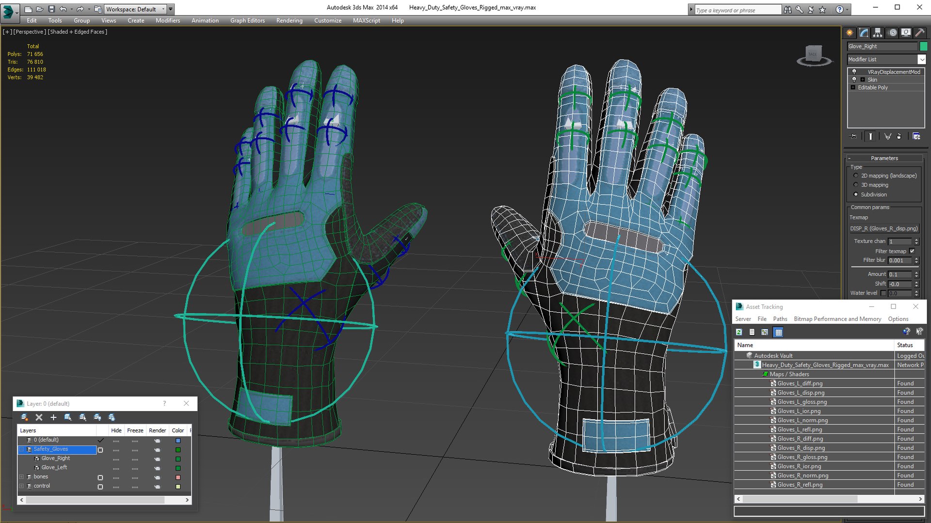 3D Model Heavy Duty Safety Gloves Rigged - TurboSquid 1825855
