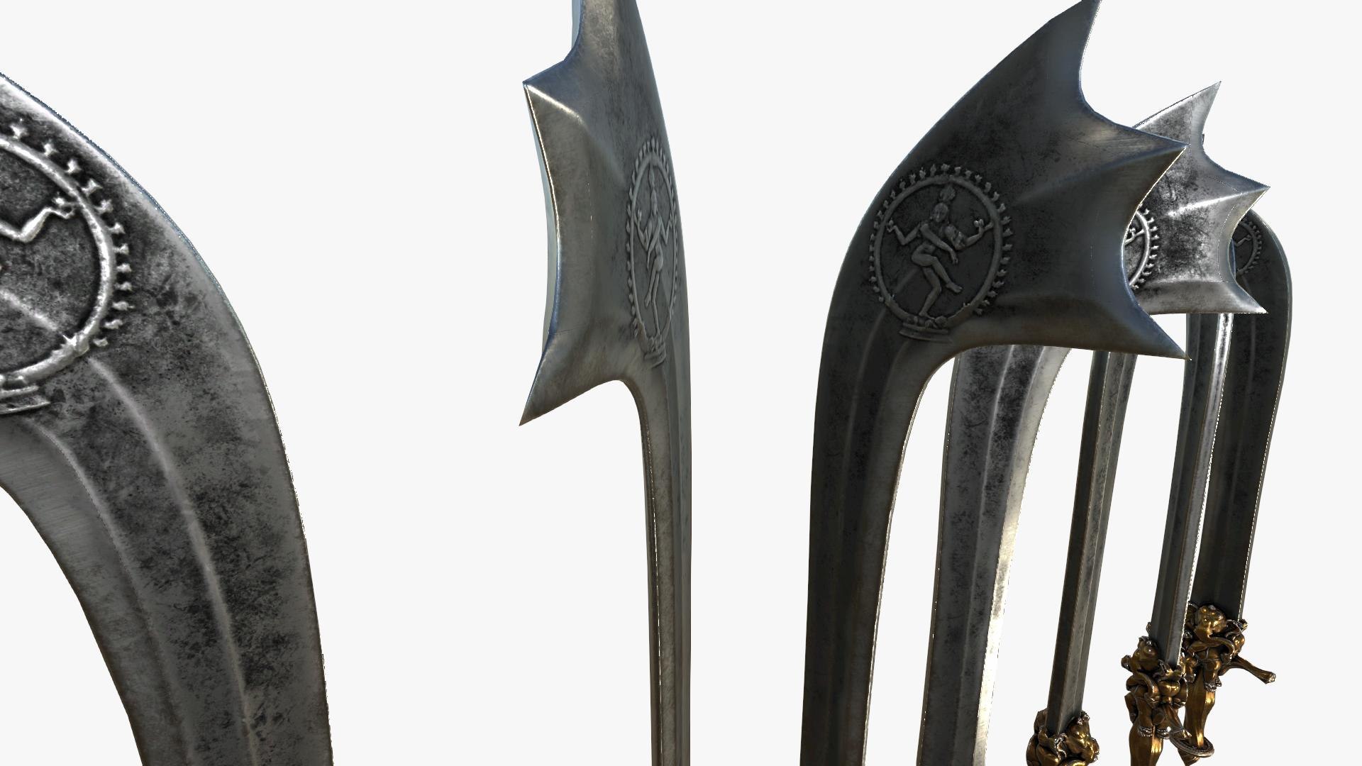 Fantasy Sword RPG Indian Kora Kukri Katar Khopesh Sickle Grooved Sword ...