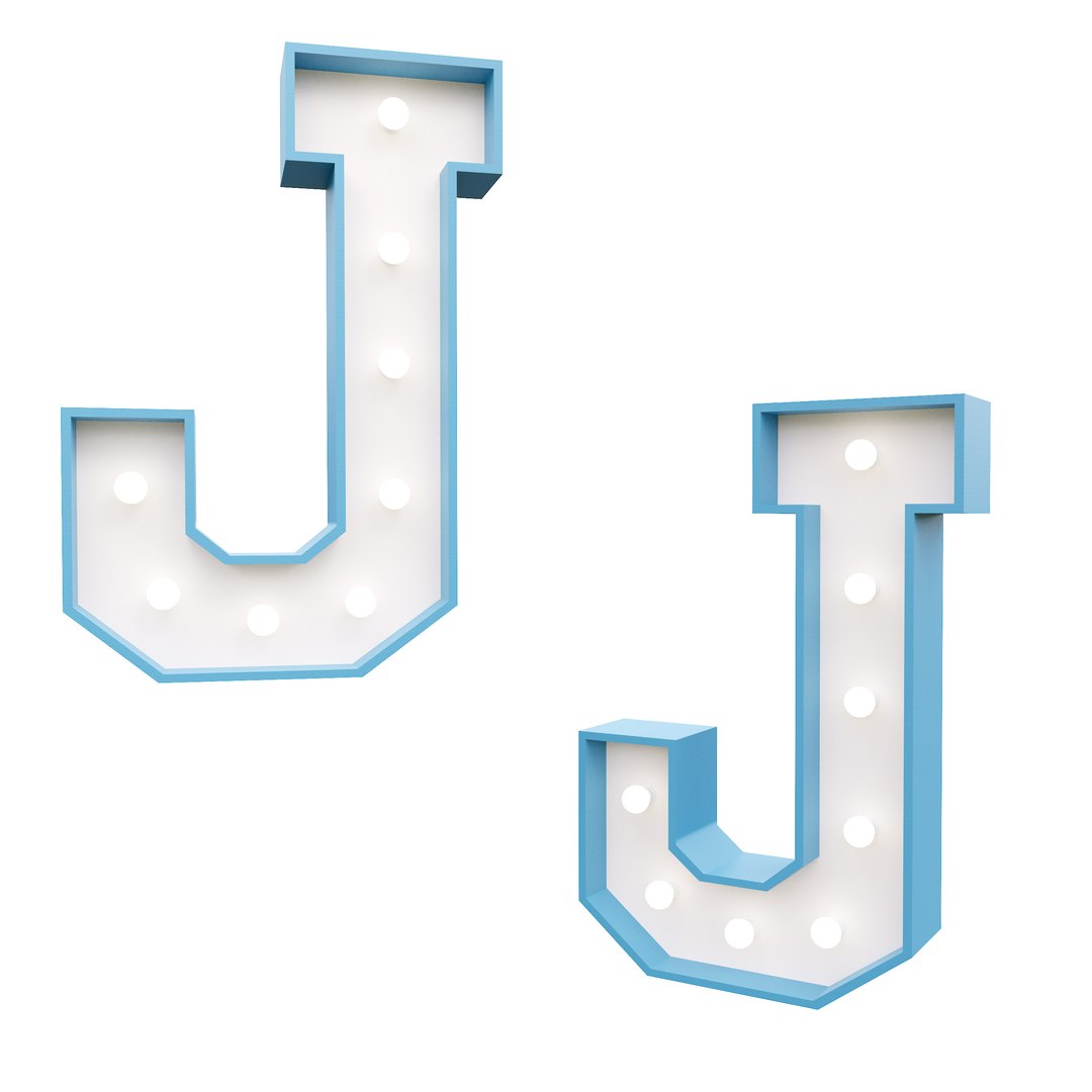 Marquee Letter J Glow Sign 3dmodel 3D Model - TurboSquid 1975440