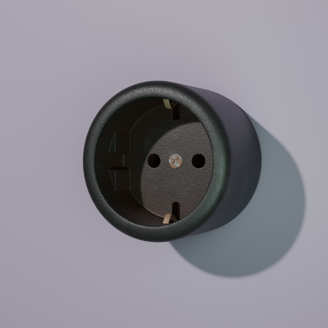 3D Retro Electric Socket - TurboSquid 2393418