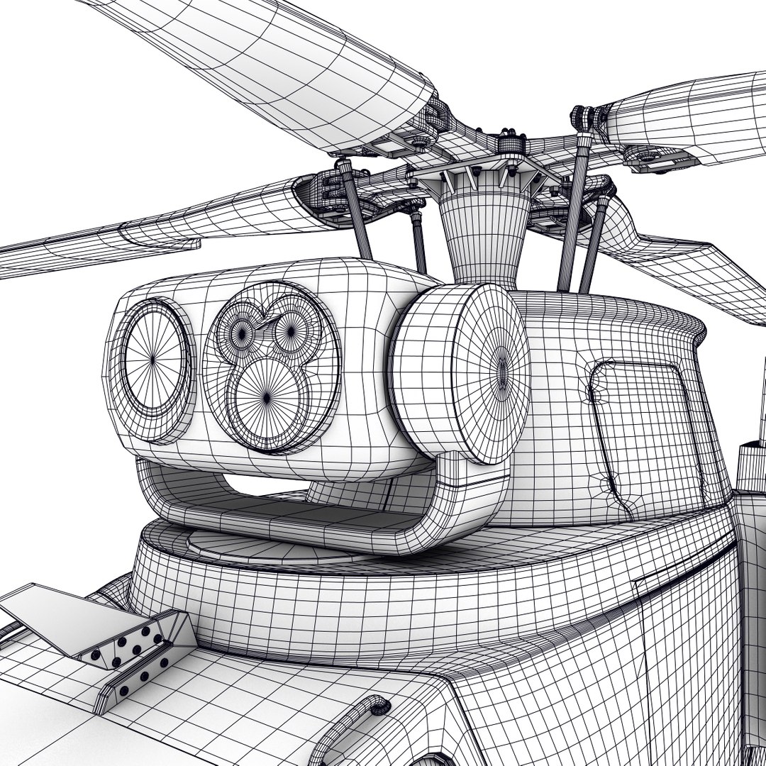 3d Obj Kawasaki Oh-1 Ninja Helicopter