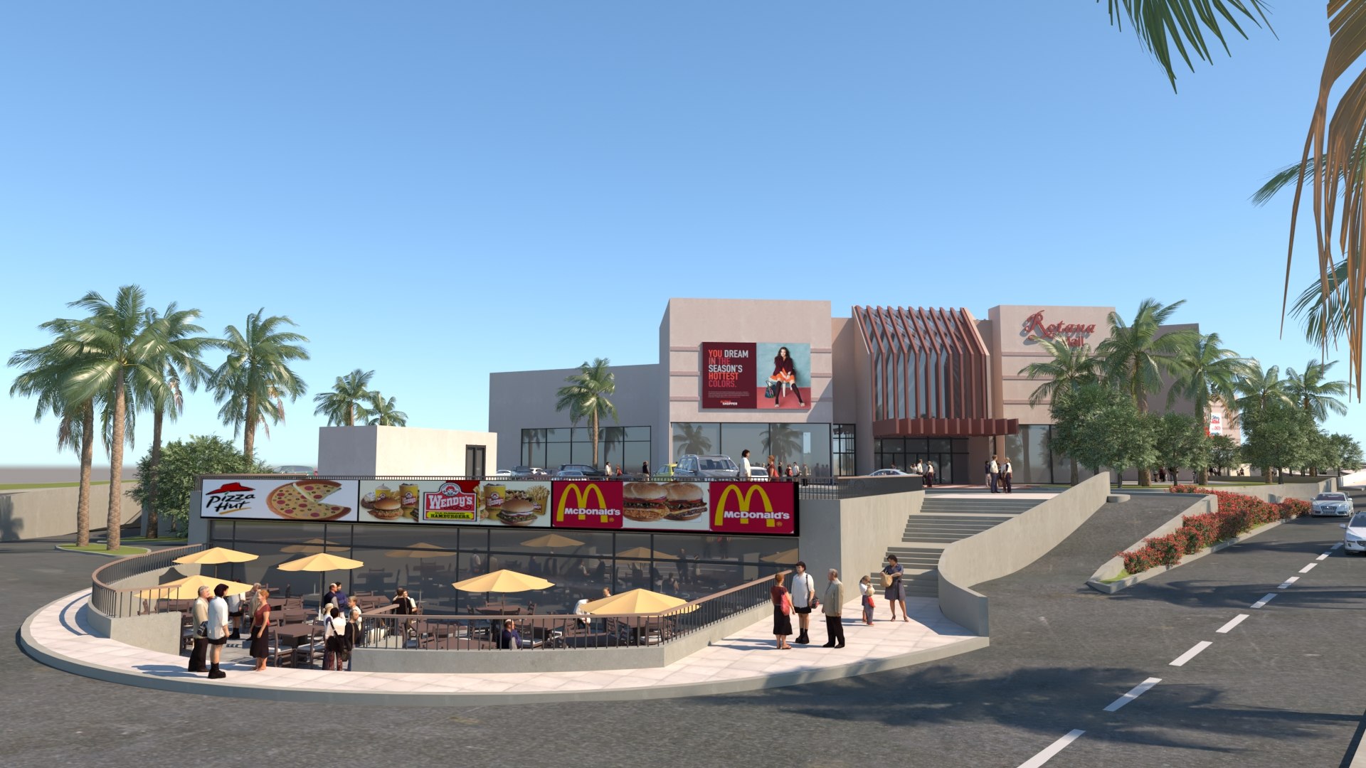 Mall Exterior 3D Model - TurboSquid 1753858