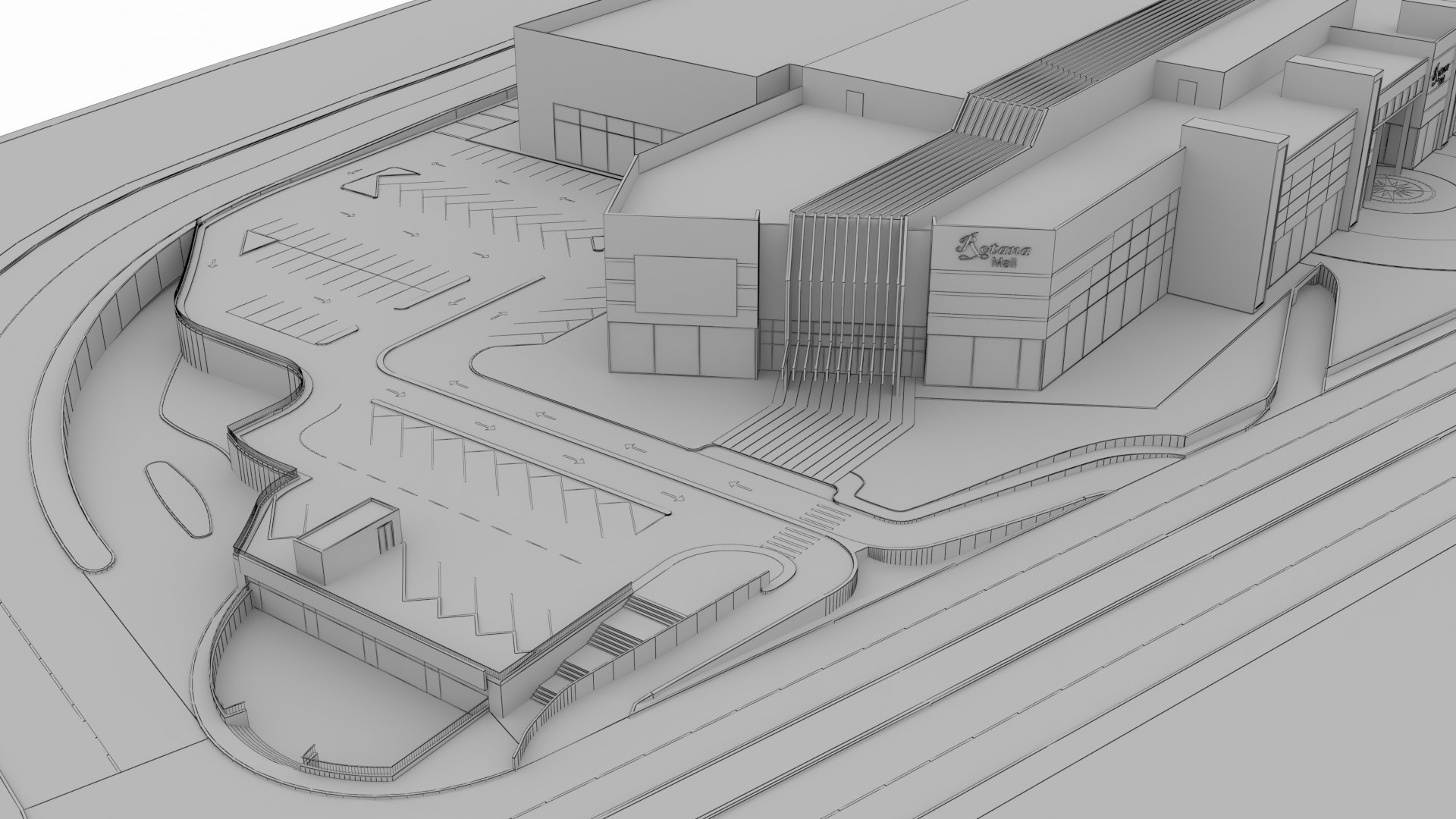 Mall Exterior 3D Model - TurboSquid 1753858