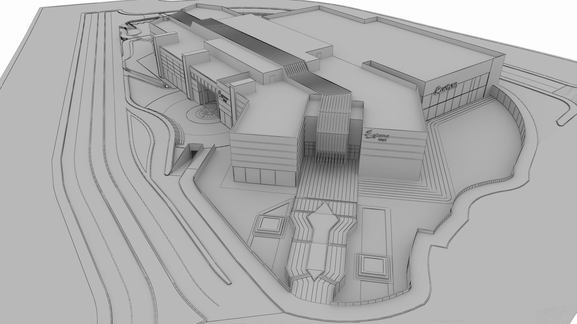 Mall Exterior 3D Model - TurboSquid 1753858