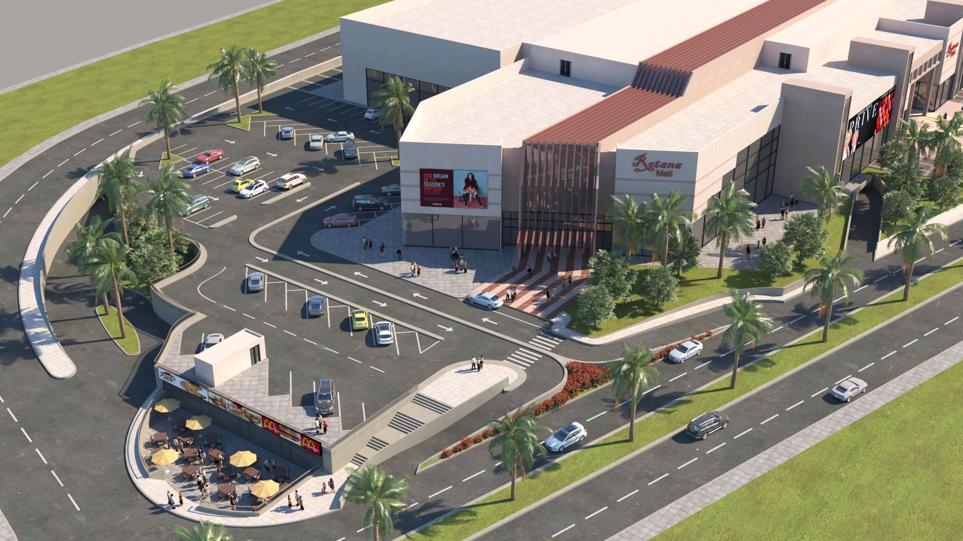 Mall Exterior 3D Model - TurboSquid 1753858