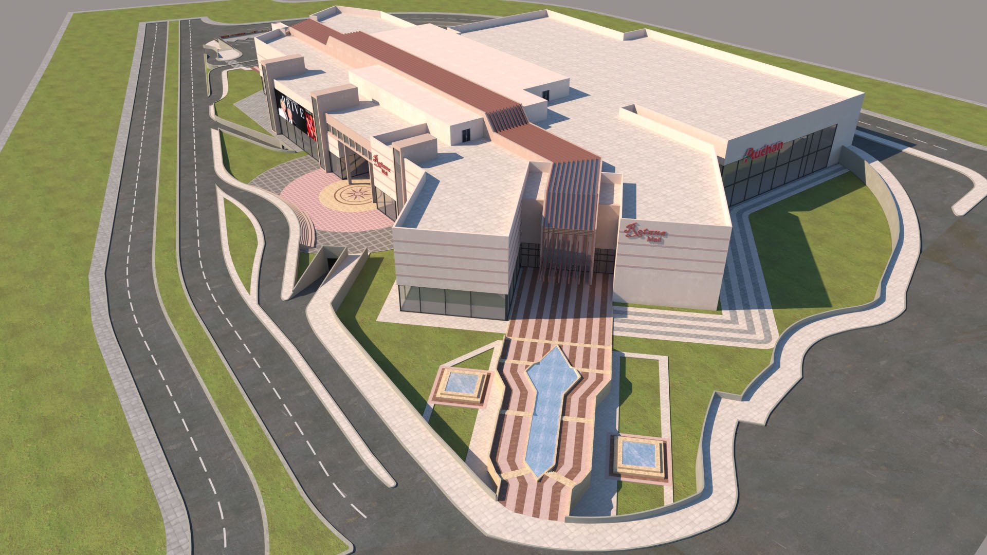 Mall Exterior 3D Model - TurboSquid 1753858