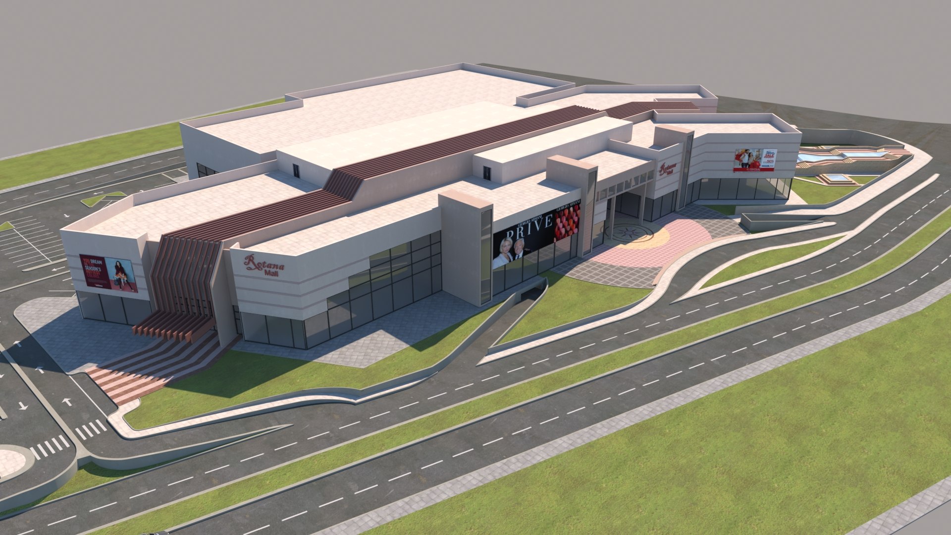 Mall Exterior 3D Model - TurboSquid 1753858