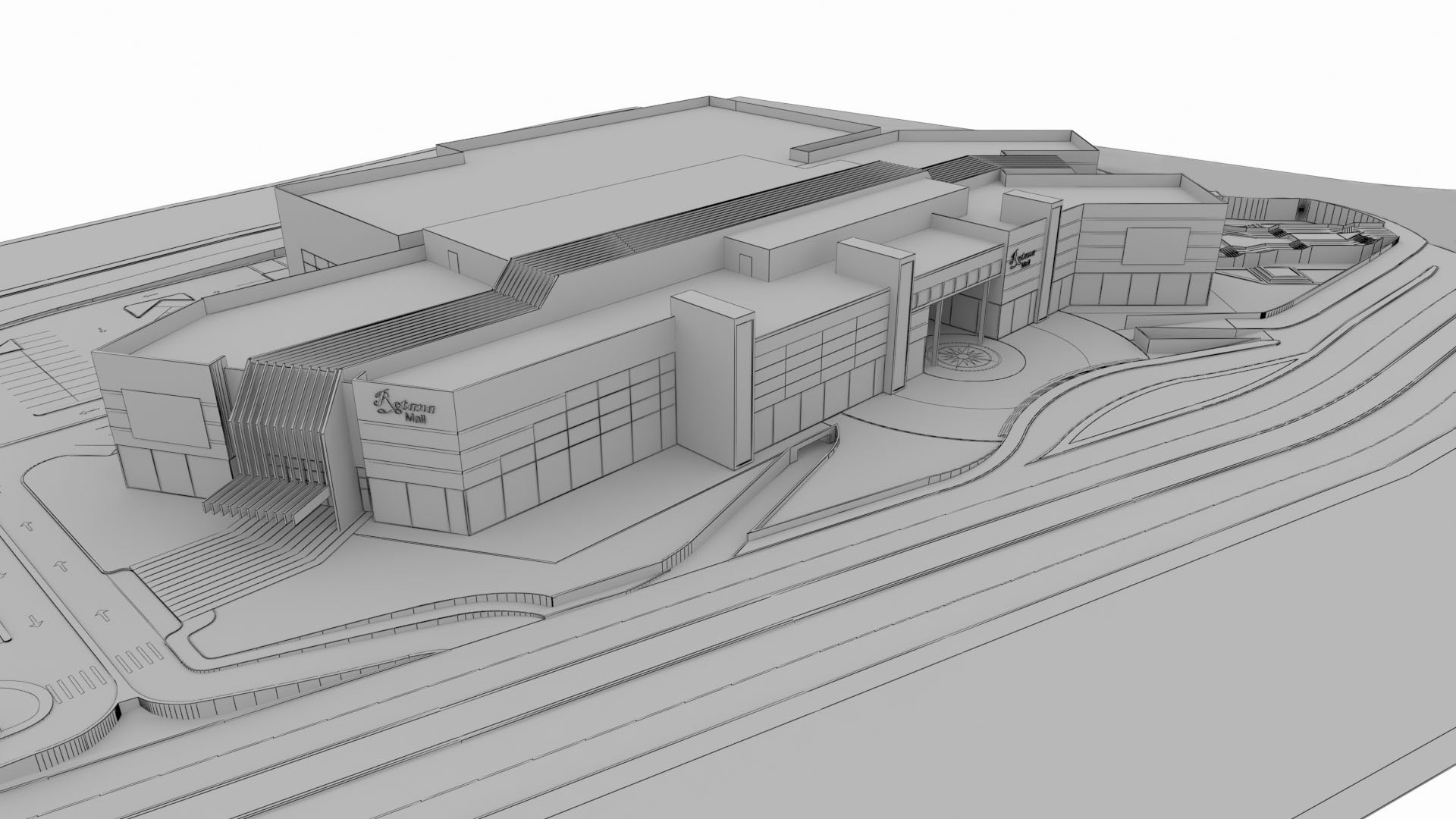 Mall Exterior 3D Model - TurboSquid 1753858