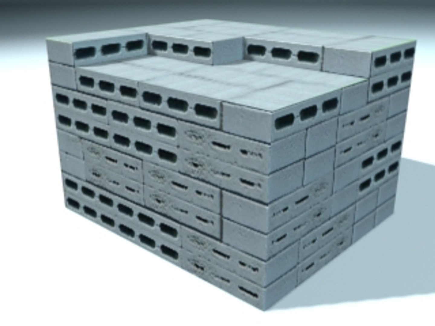 Stack Concrete Blocks 3d Model