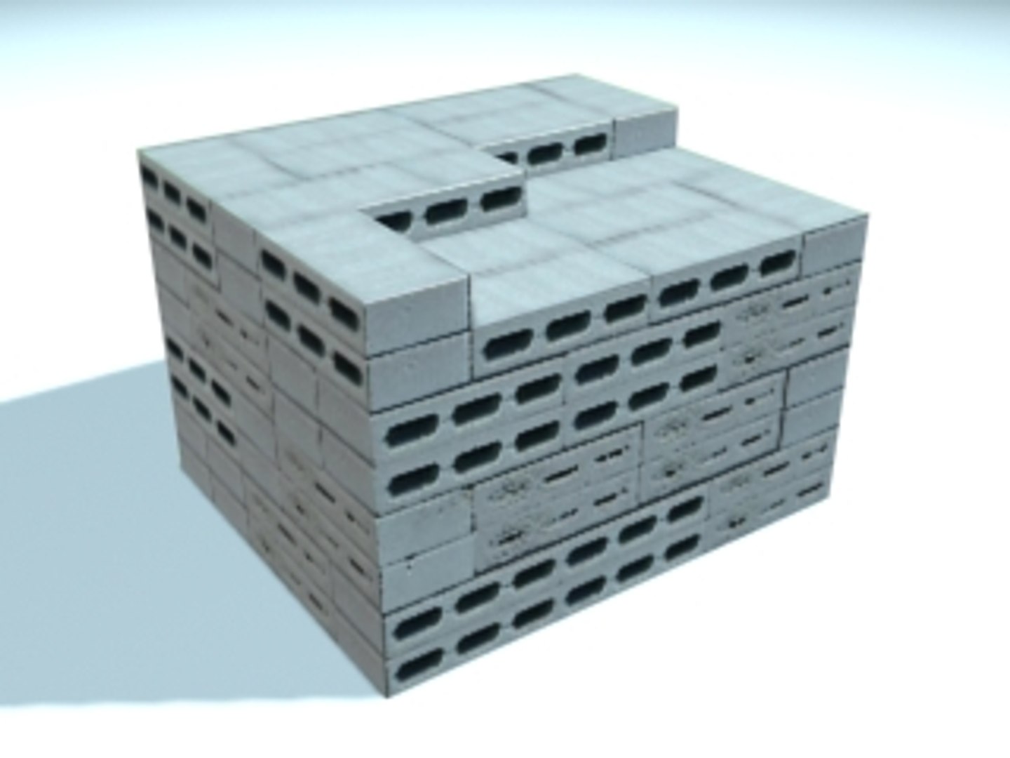Stack Concrete Blocks 3d Model