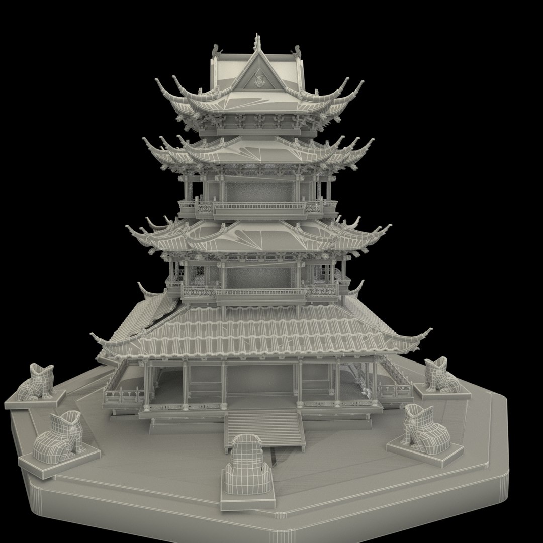 Chinese Tower 3D - TurboSquid 1607016