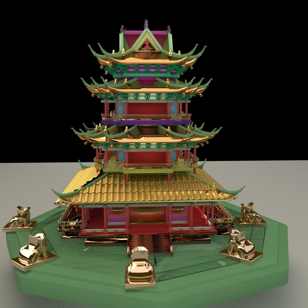 Chinese Tower 3D - TurboSquid 1607016