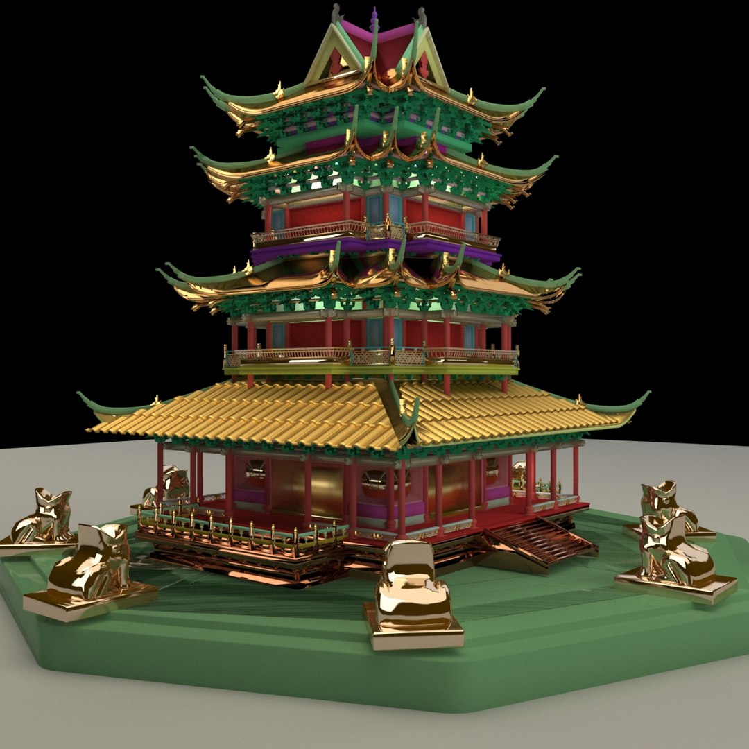 Chinese Tower 3D - TurboSquid 1607016
