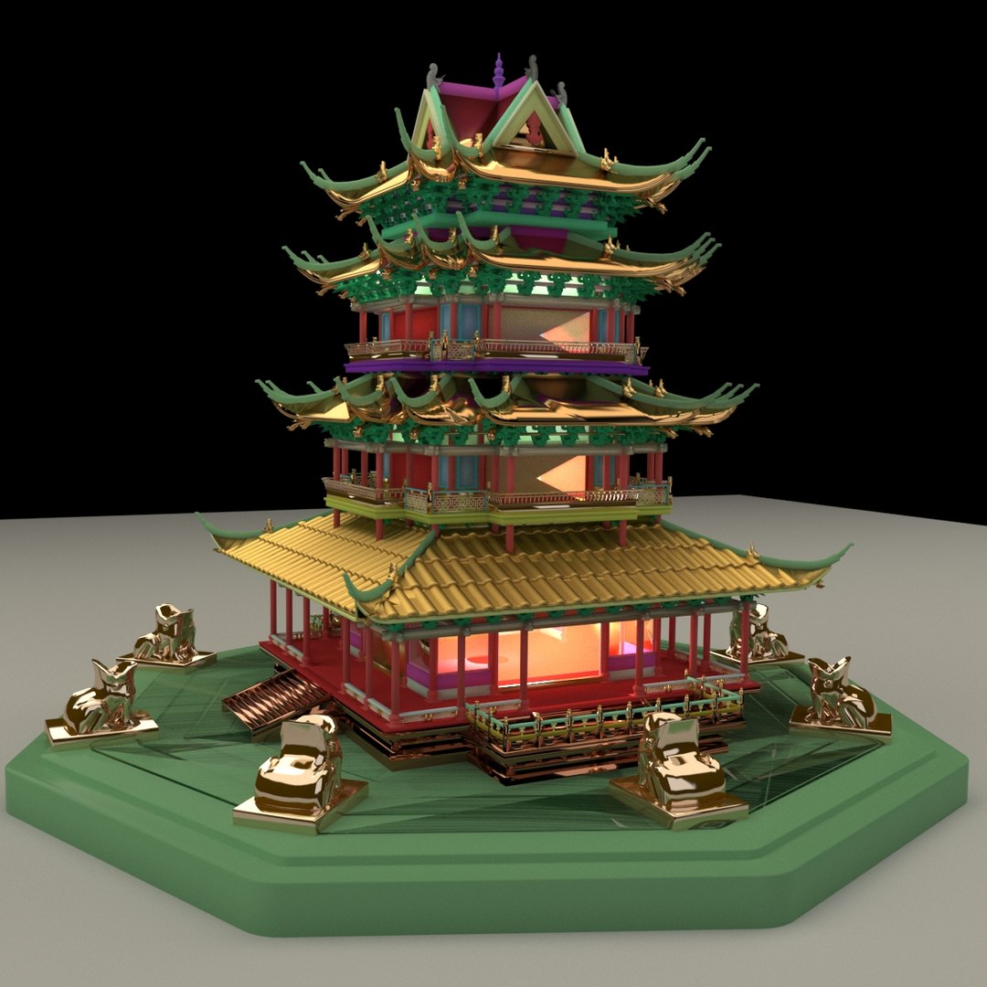 Chinese Tower 3D - TurboSquid 1607016