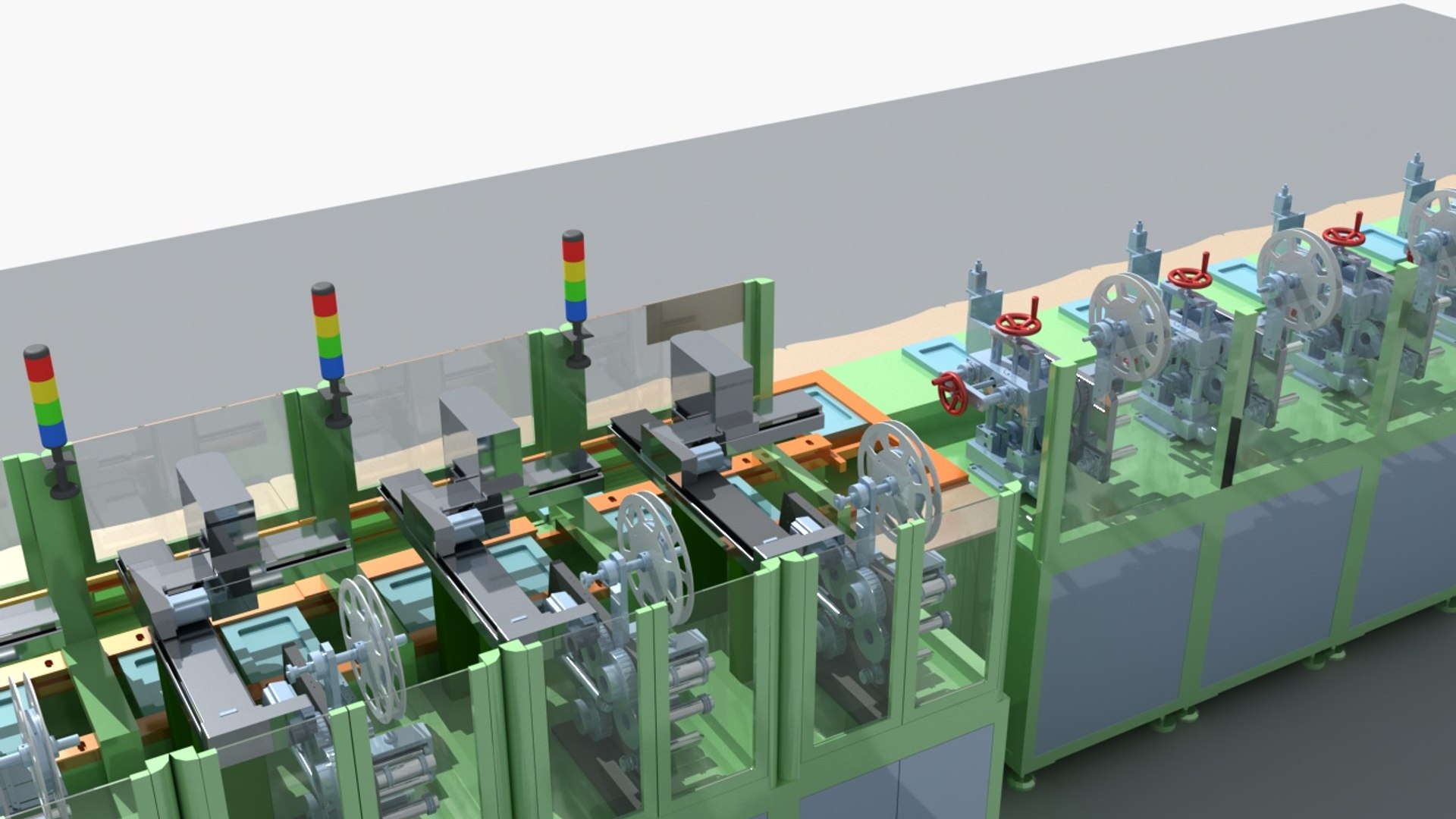 3D Industrial Equipment 29 - Automatic Labeling Production Line ...