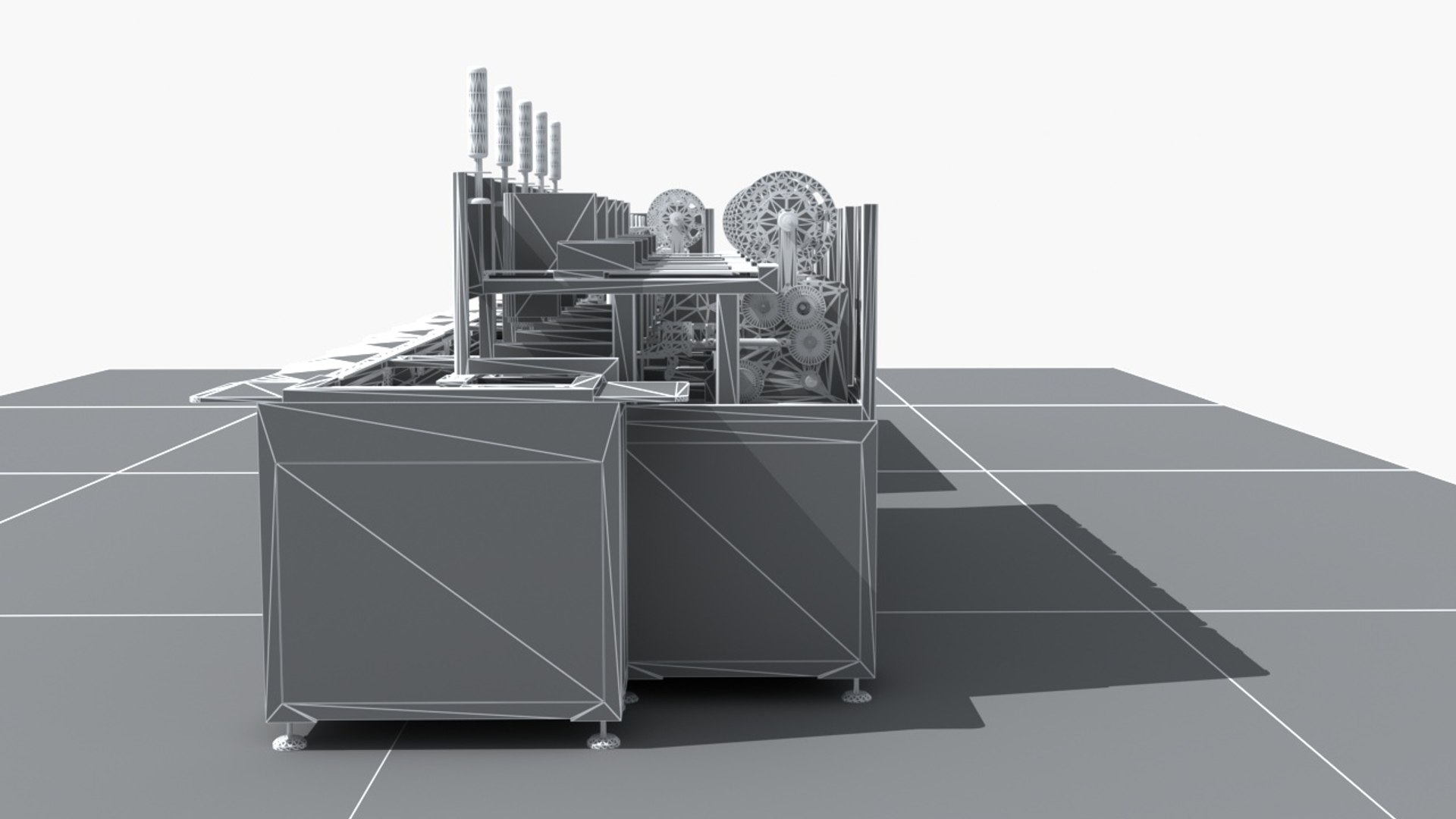 3D Industrial Equipment 29 - Automatic Labeling Production Line ...